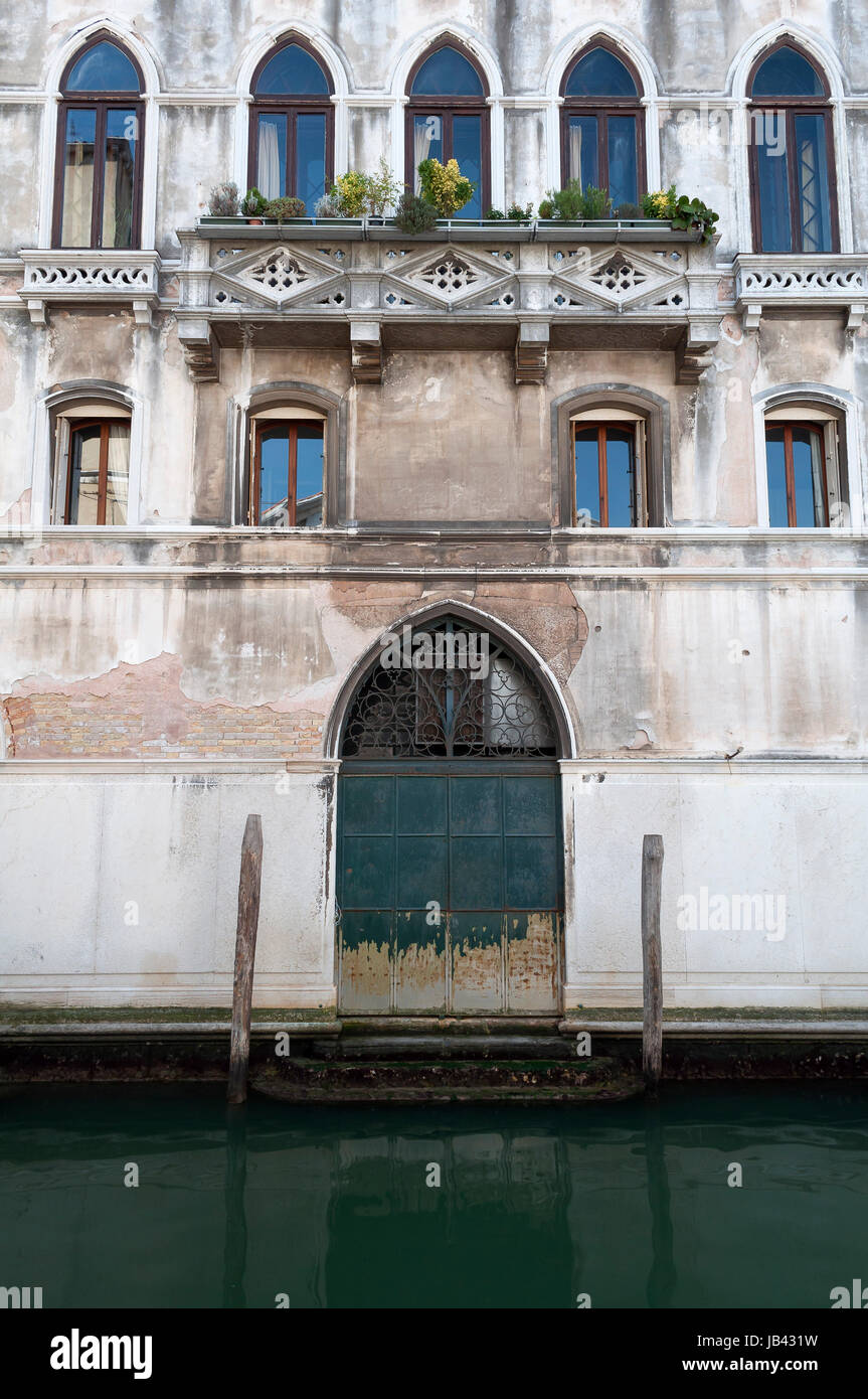 Venetian architecture; waterfront building in Venice, Italy Stock Photo ...