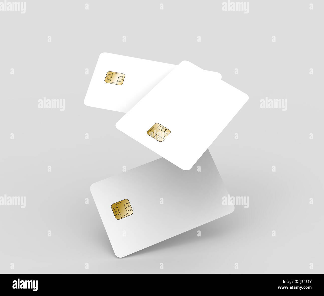 three blank chip cards, can be used as design elements, isolated light ...