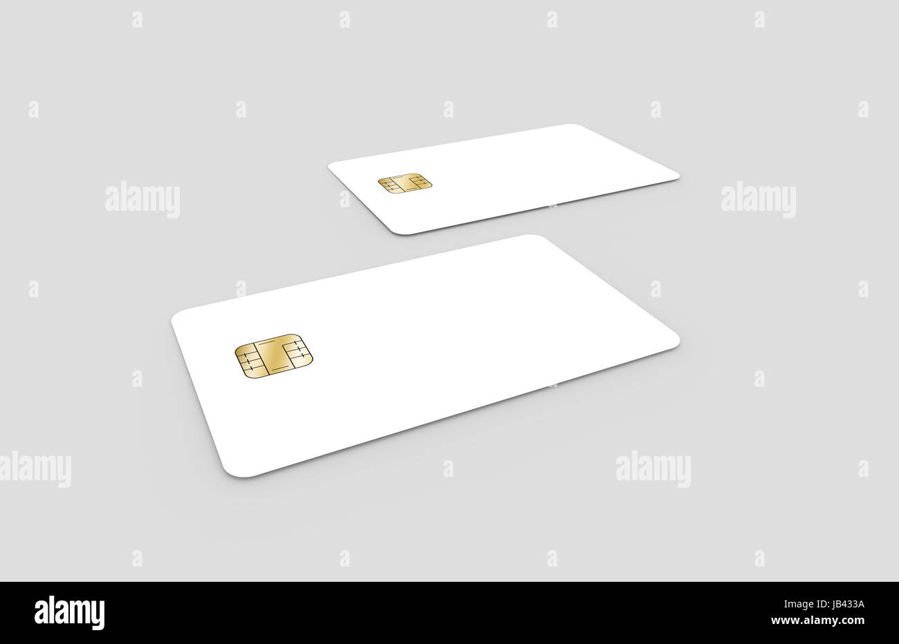 two blank chip cards, can be used as design elements, isolated light ...