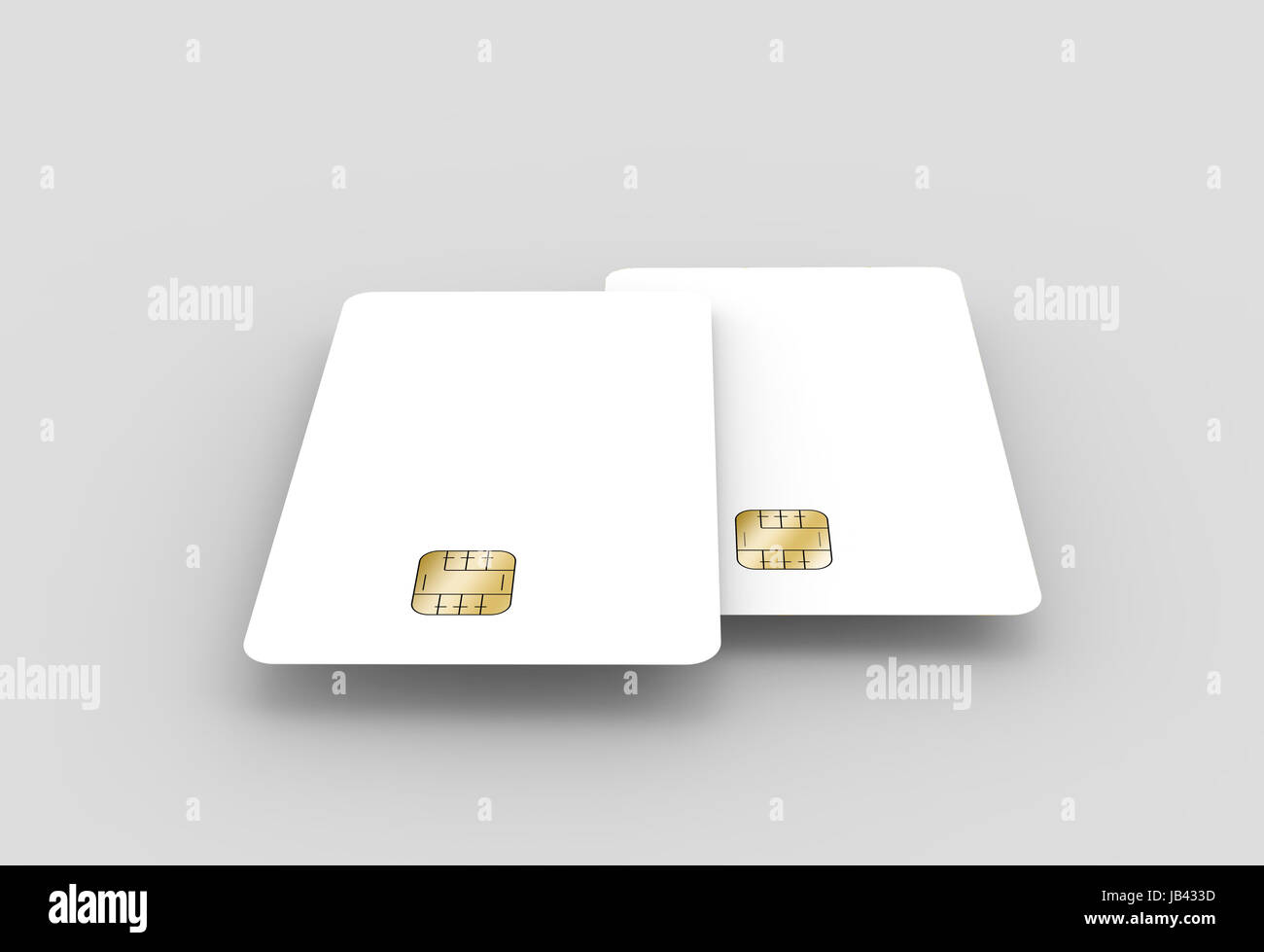 two blank chip cards, can be used as design elements, isolated light ...
