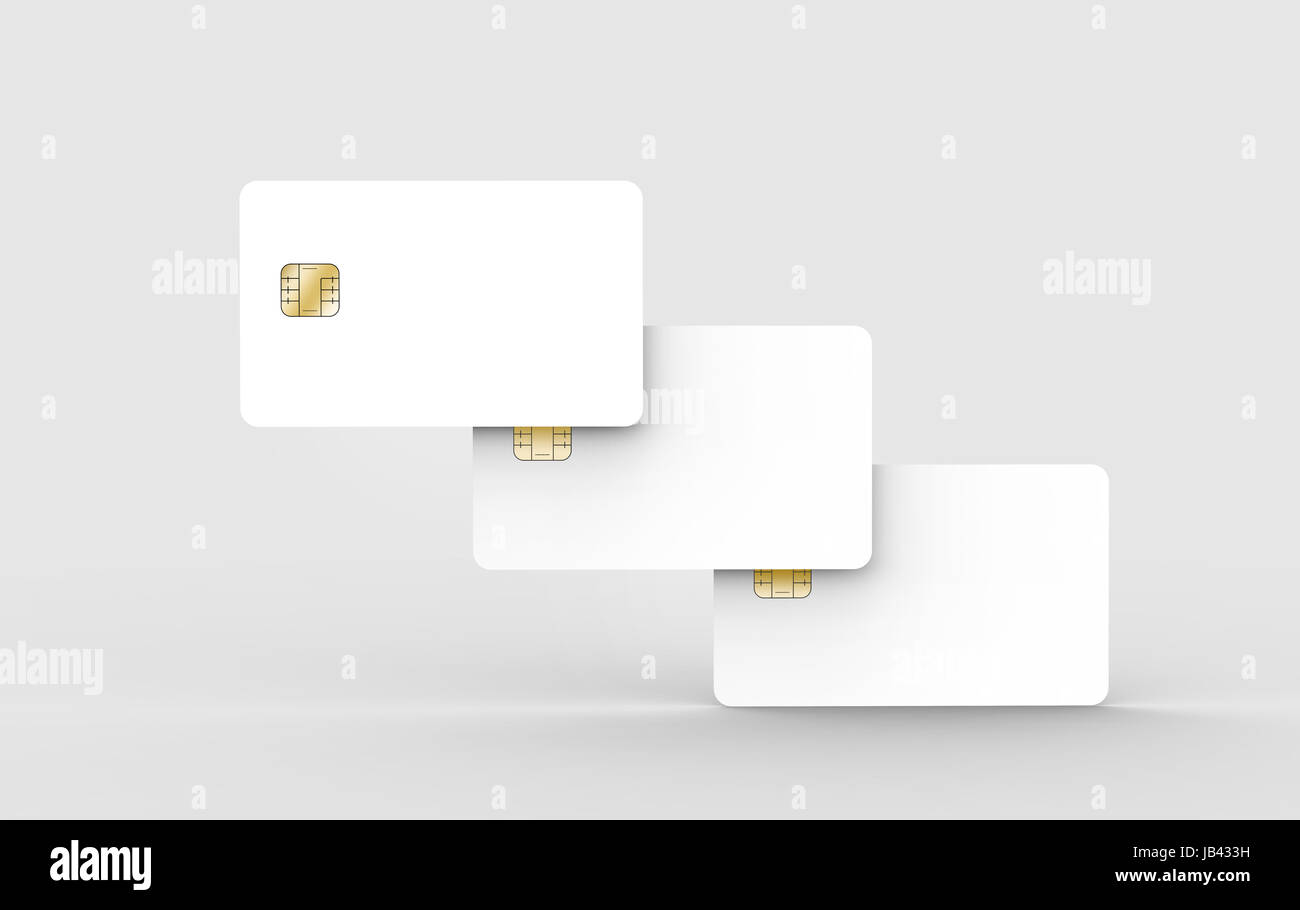 three blank chip cards, can be used as design elements, isolated light ...