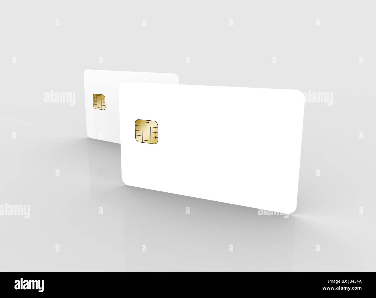 two blank chip cards, can be used as design elements, isolated light ...