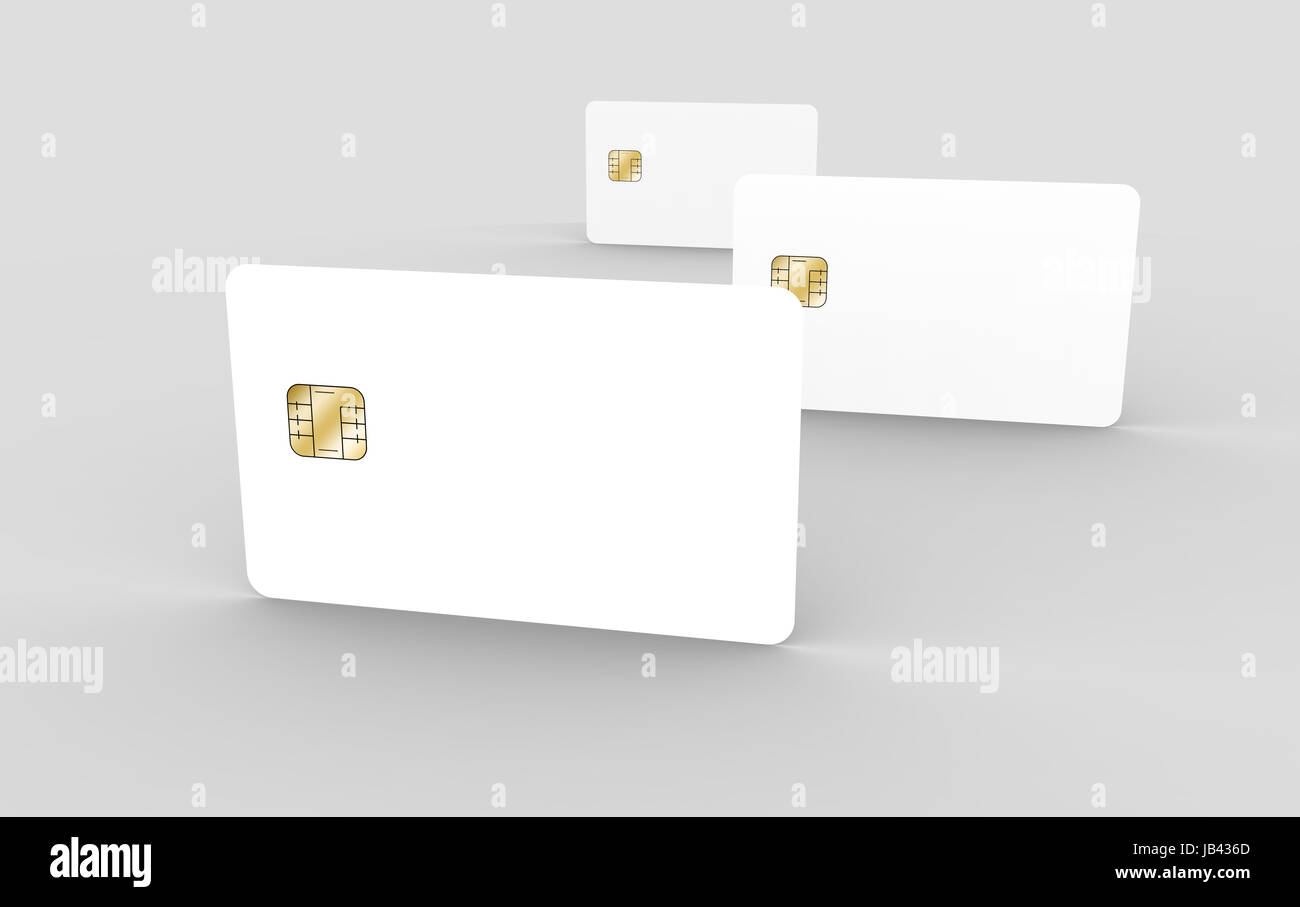 three blank chip cards, can be used as design elements, isolated light ...