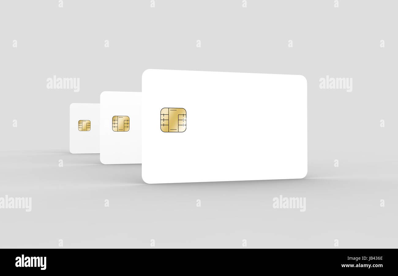 three blank chip cards, can be used as design elements, isolated light ...