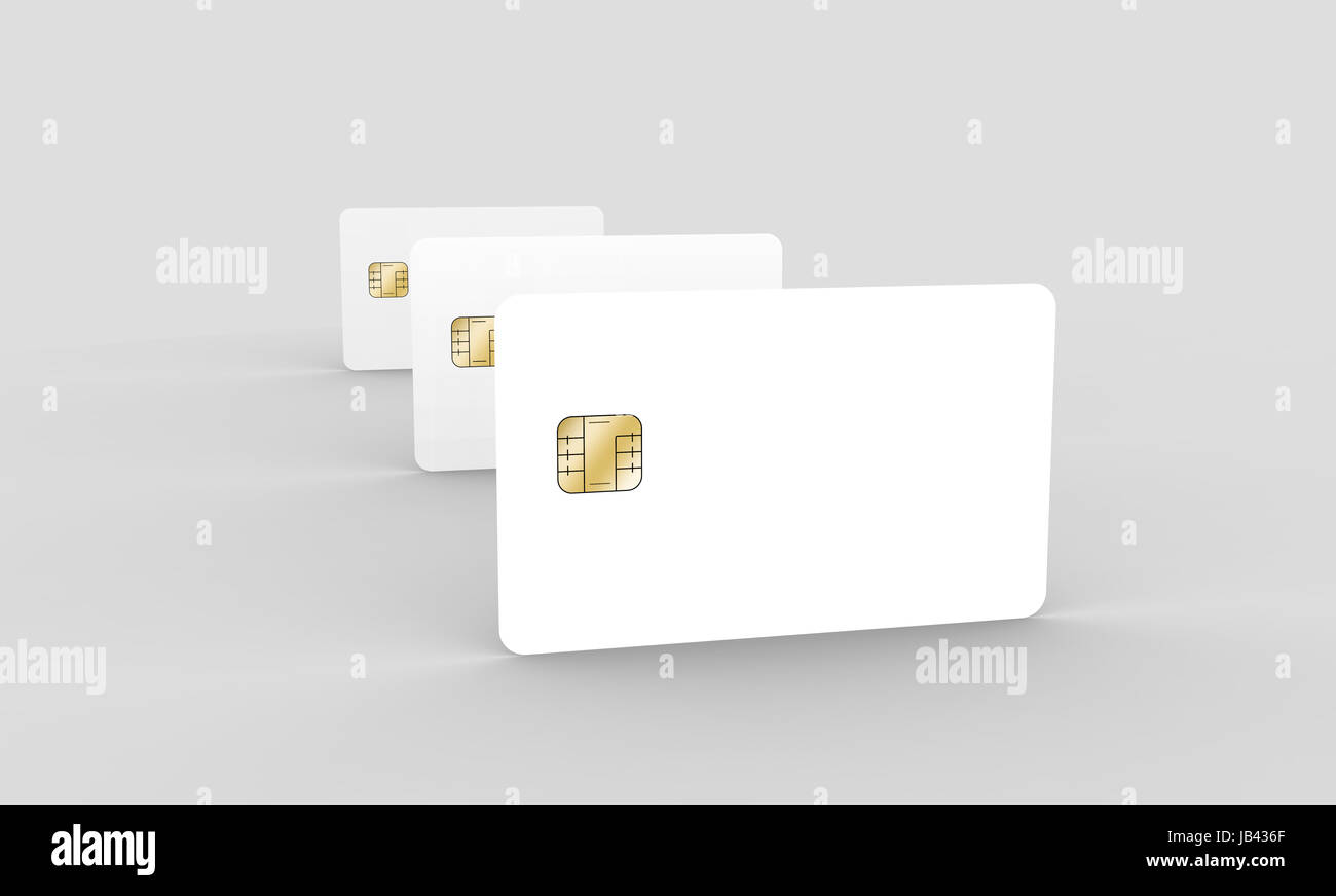 three blank chip cards, can be used as design elements, isolated light ...