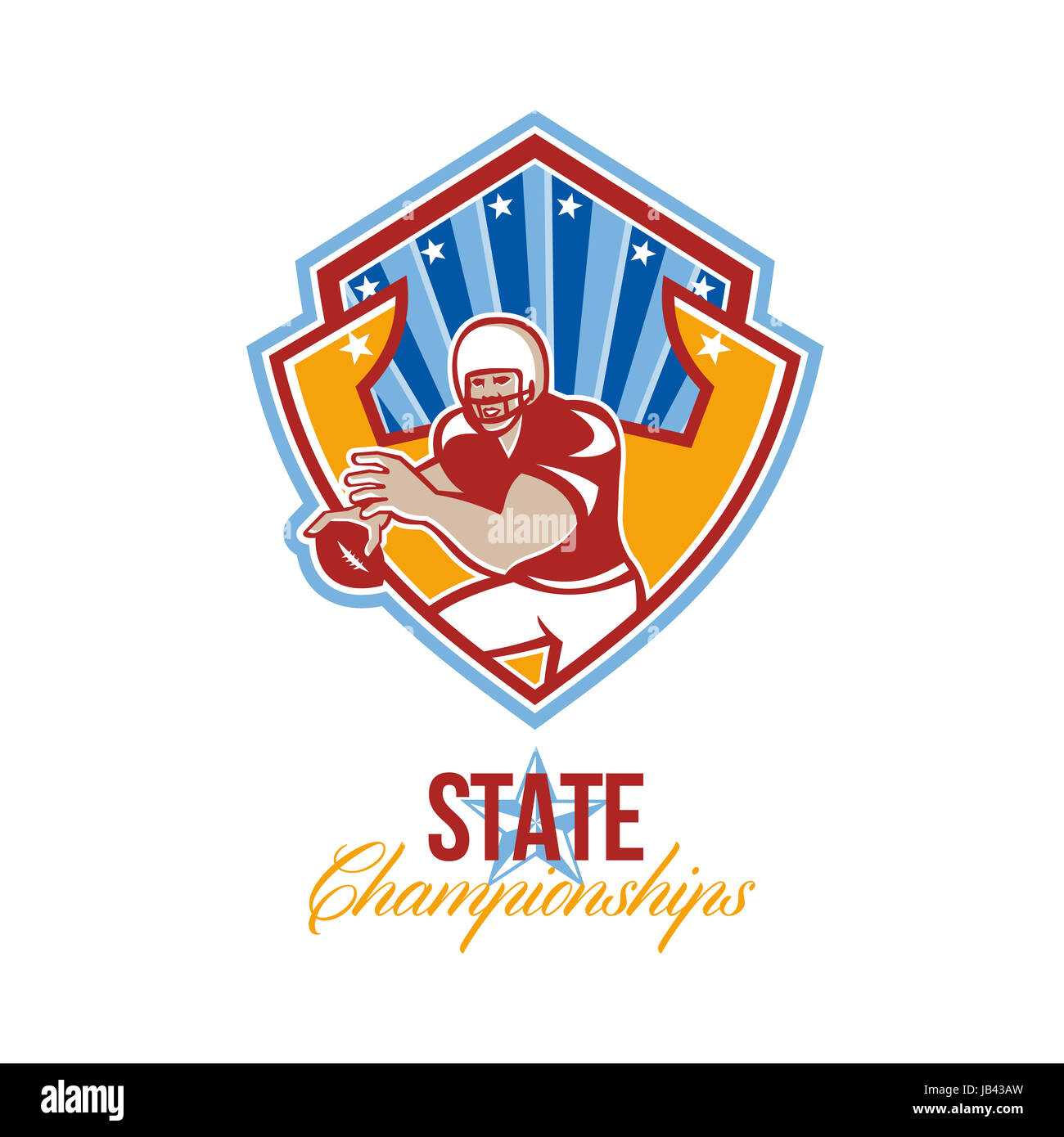 Illustration of an american football gridiron quarterback player ...