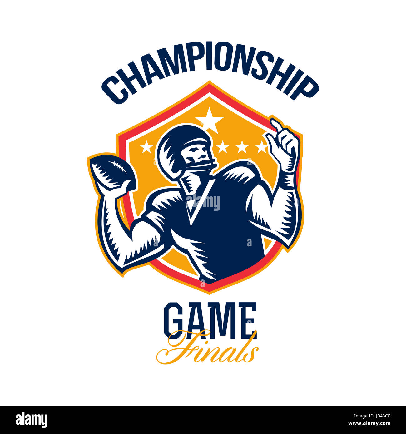 Illustration of an american football gridiron quarterback player ...