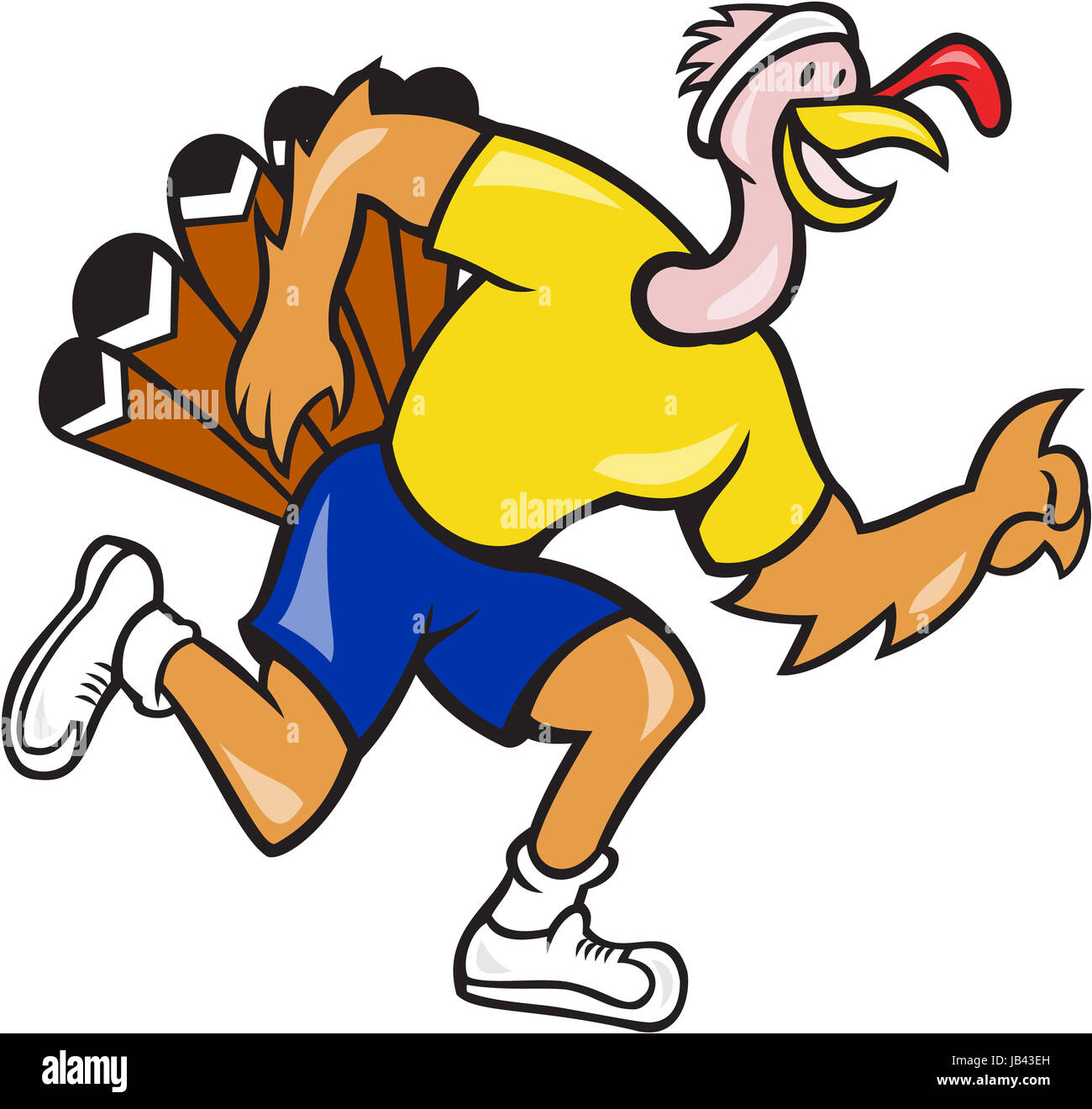 Illustration of a wild turkey run trot running runner viewed from side ...
