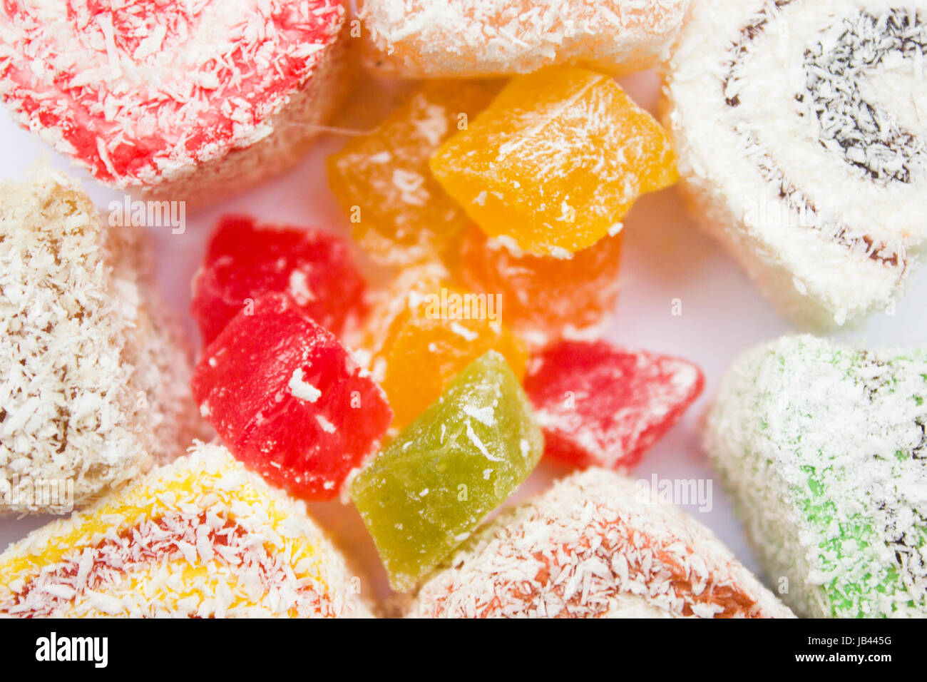 Sweet Turkish delight traditional dessert Stock Photo - Alamy