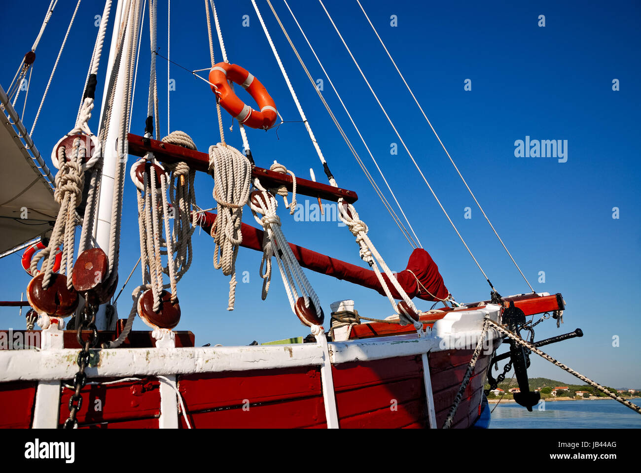 rigging of an old boat Stock Photo - Alamy