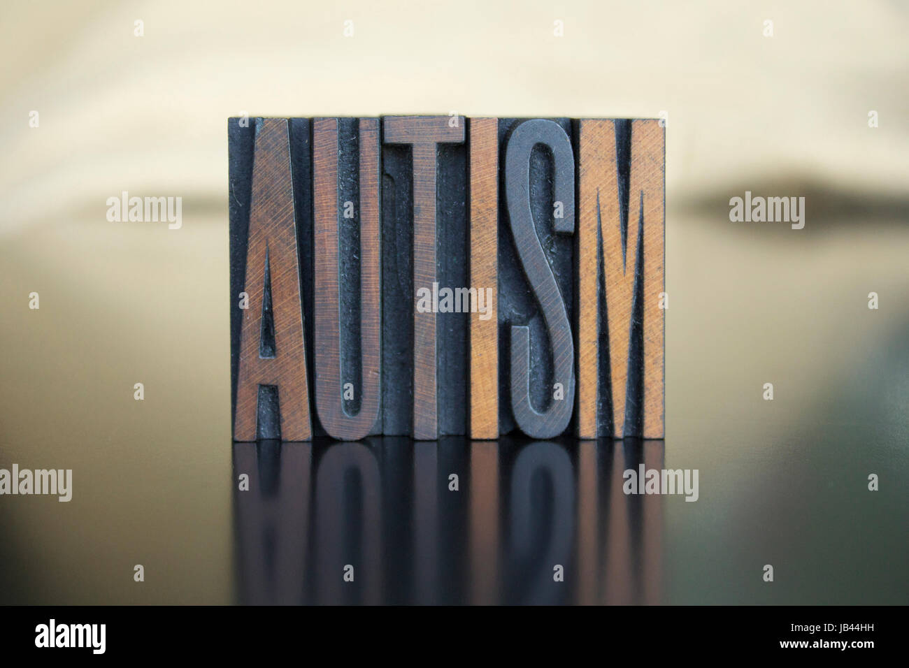 The word AUTISM written in vintage letterpress type Stock Photo - Alamy