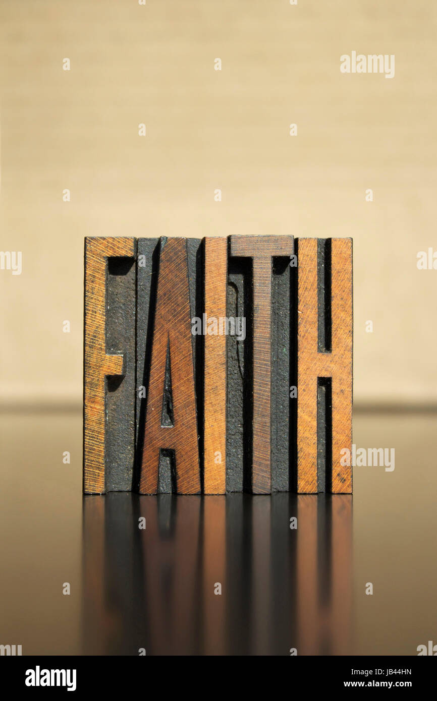 The word FAITH written in vintage letterpress type Stock Photo - Alamy