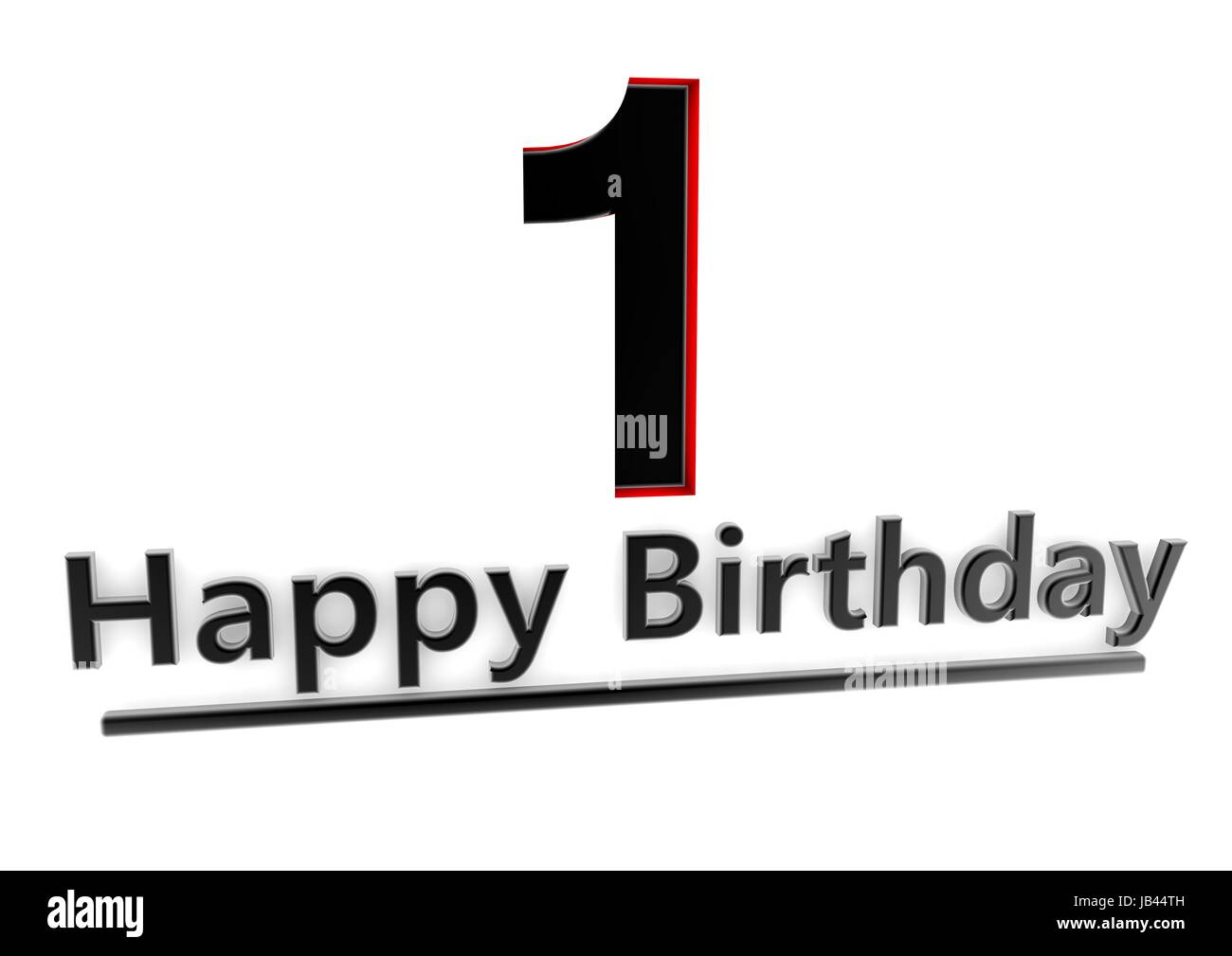 a black lettering Happy Birthday with shadows und a big number as ...