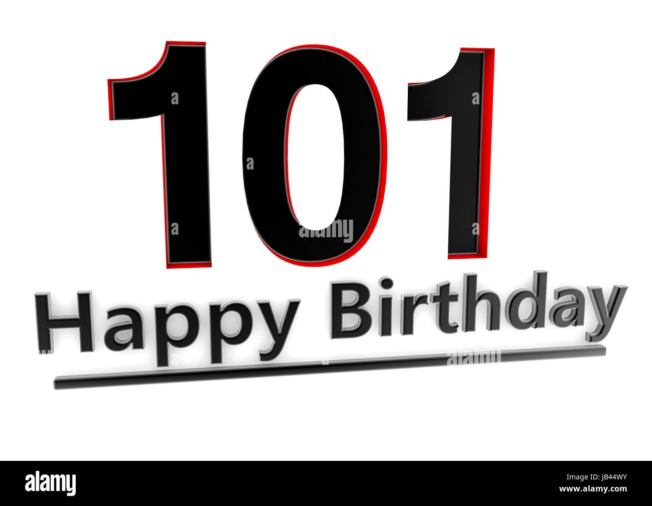 a black lettering Happy Birthday with shadows und a big number as ...