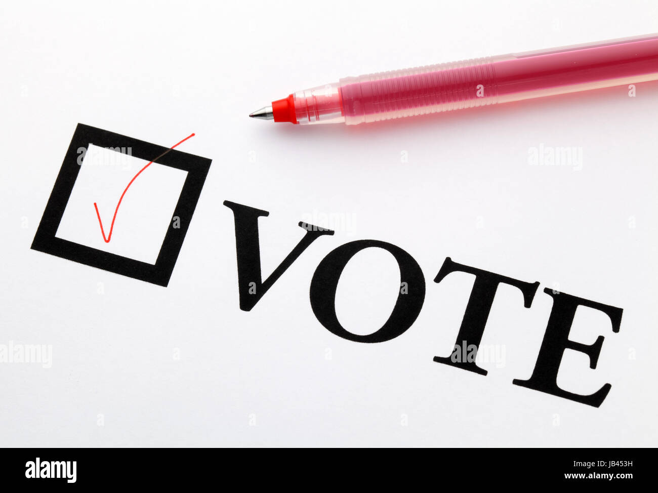 Filled check boxes with word VOTE Stock Photo - Alamy