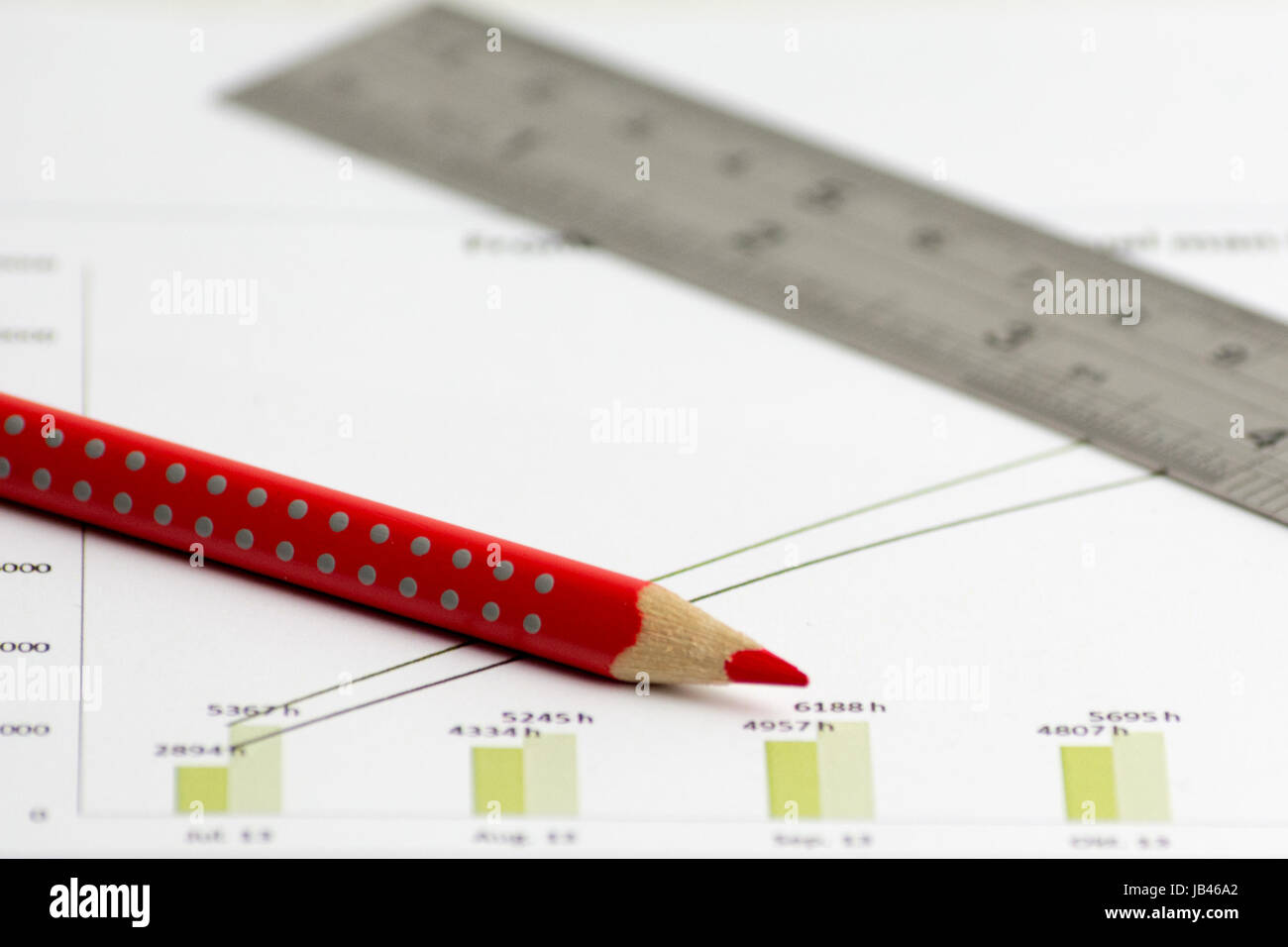 diagram with pen and ruler Stock Photo - Alamy