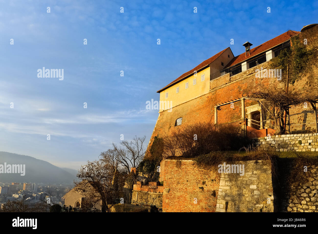 bastion and stable cottage on the schlossberg in graz Stock Photo - Alamy