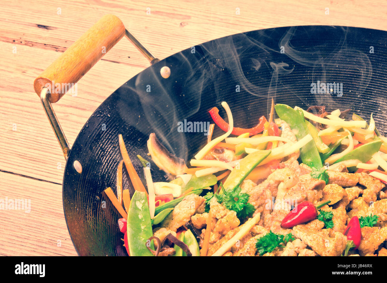 china wok- vintage style Stock Photo - Alamy