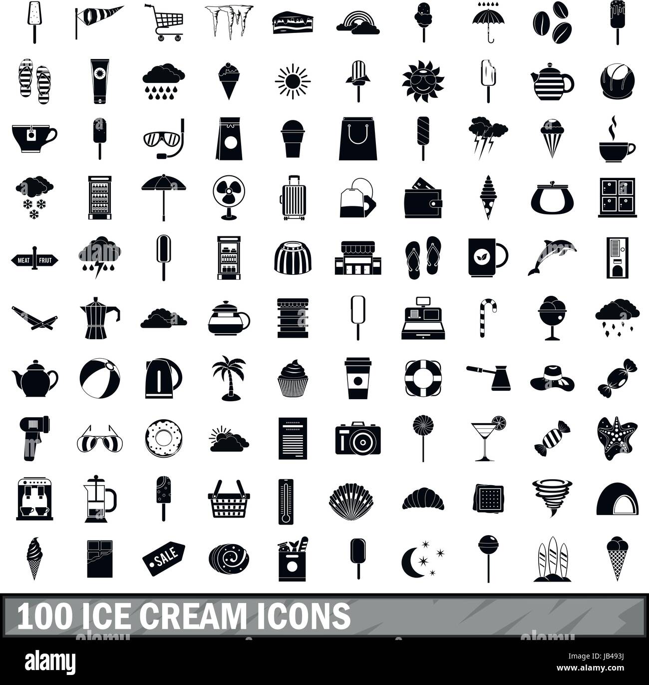 100 ice cream icons set, simple style Stock Vector Image & Art - Alamy