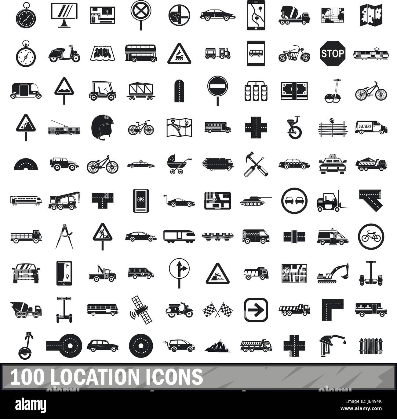 100 location icons set, simple style Stock Vector Image & Art - Alamy