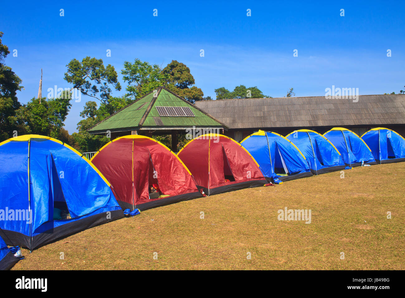 Colorful tent on the camping ground of national park Stock Photo - Alamy