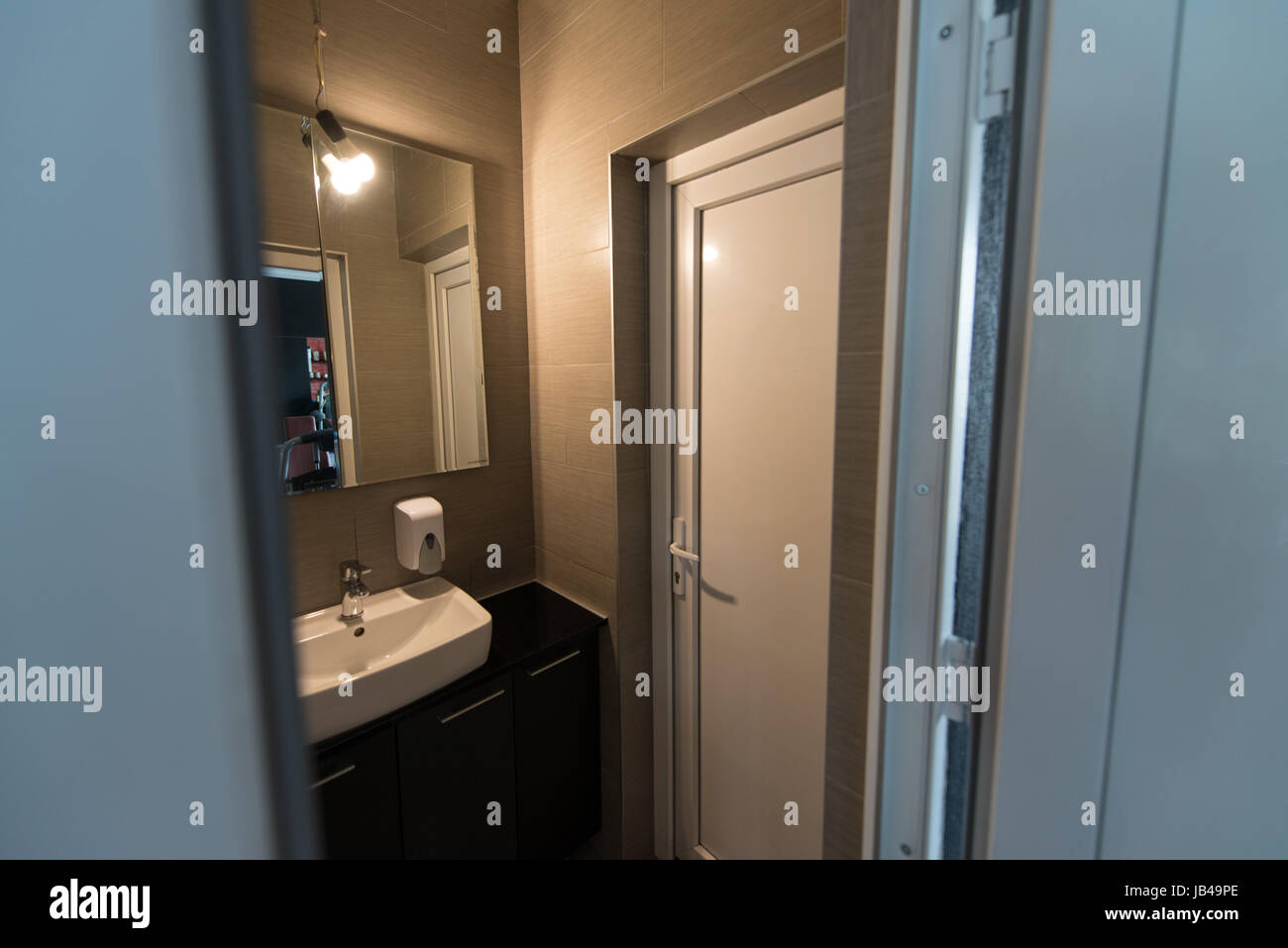 Bathroom Sink In Gym Stock Photo - Alamy