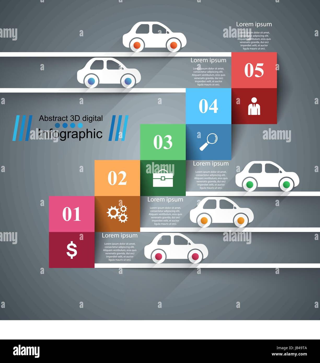 Road infographic design template and marketing icons. Car icon Stock ...