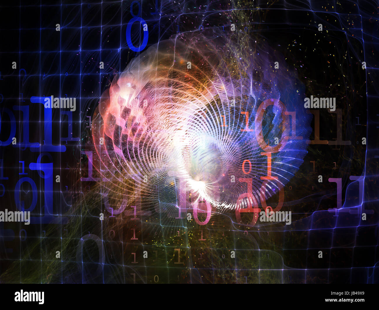 Number in Space series. Graphic composition of numbers, fractal ...