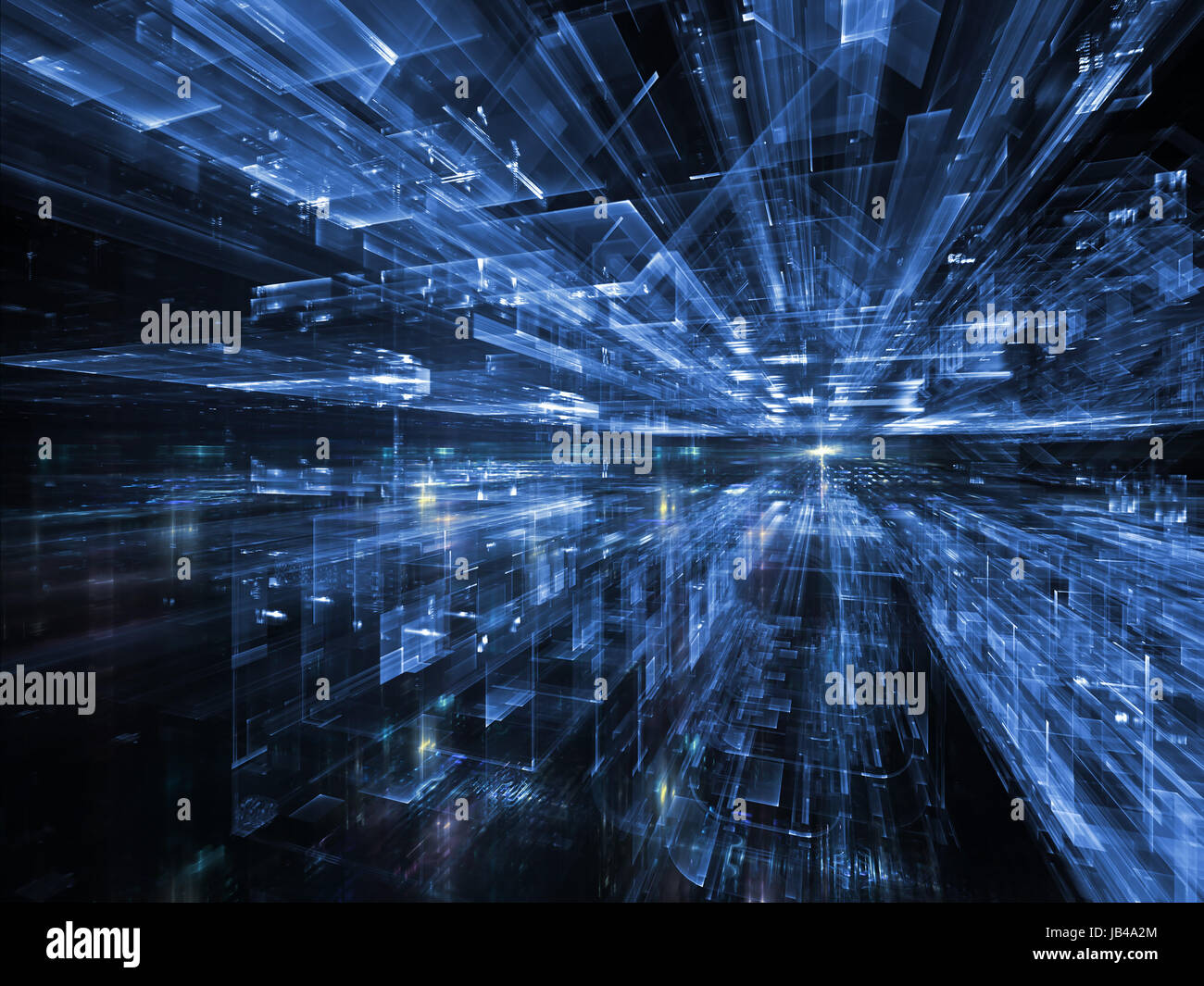 City Lights series. Abstract arrangement of technological fractal ...