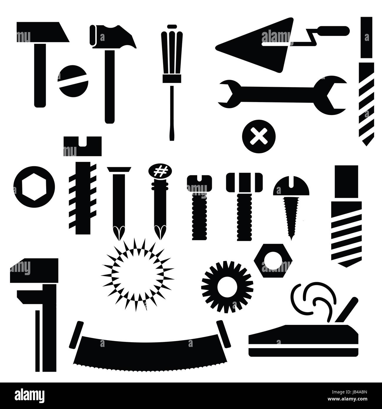 illustration with hand tools for your design Stock Photo - Alamy