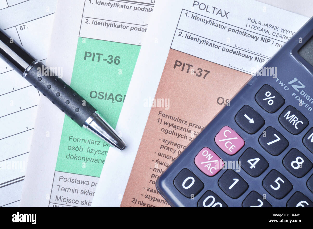 Polish tax forms, PIT-36 and PIT-37 Stock Photo - Alamy