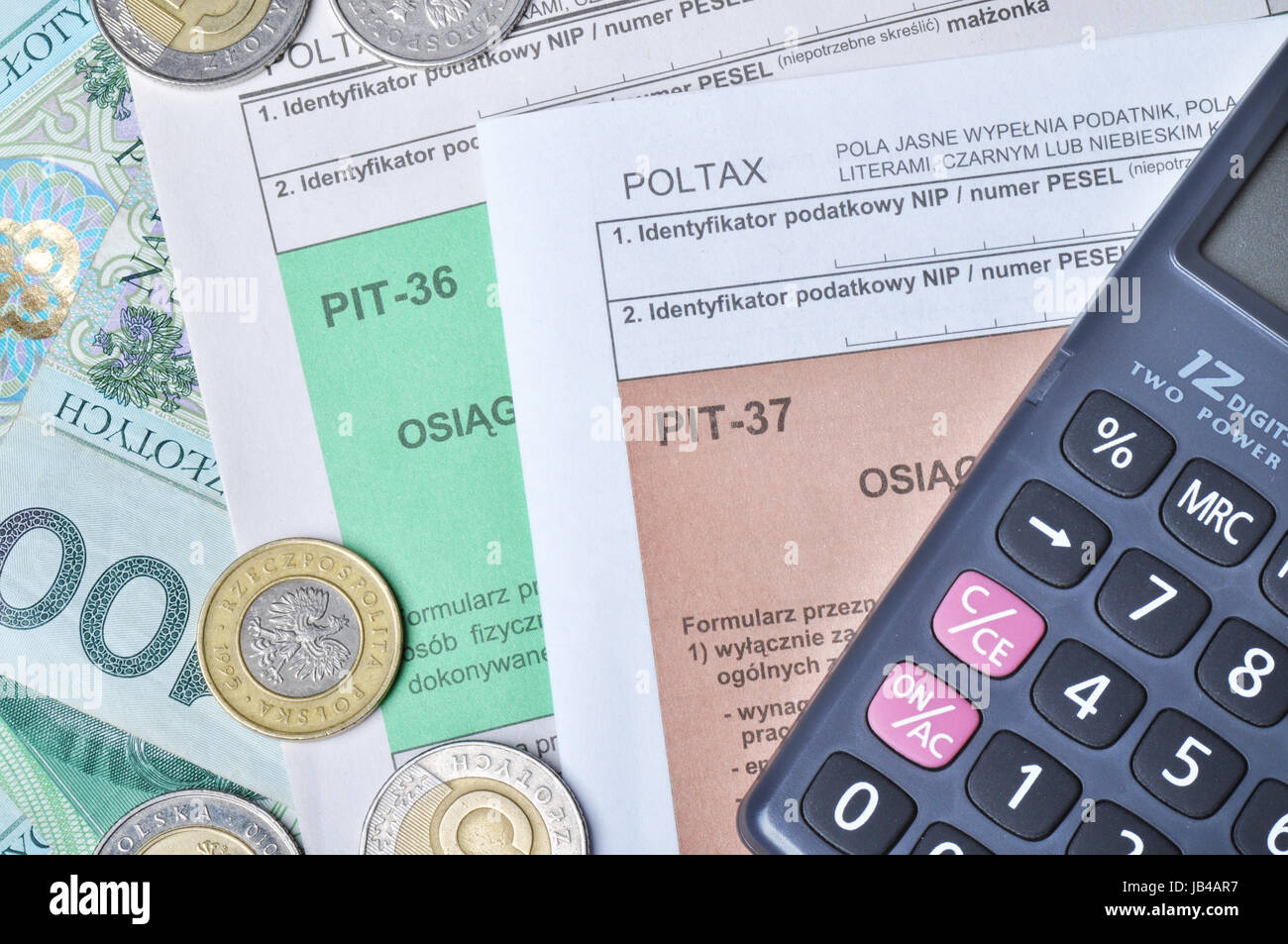 Polish tax forms, PIT-36 and PIT-37 Stock Photo - Alamy