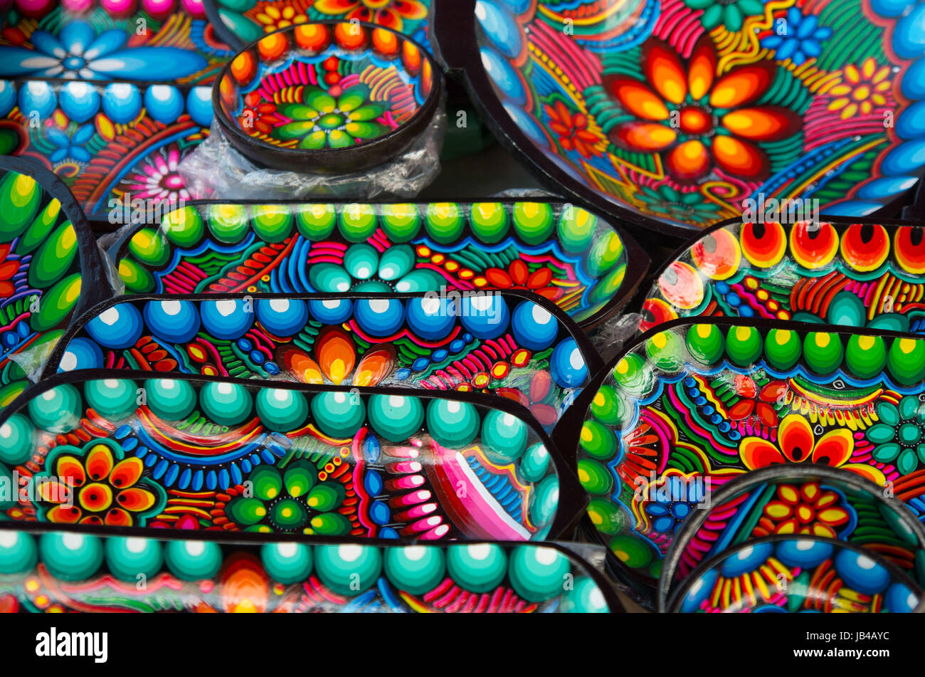 OTAVALO, ECUADOR - MAY 17, 2017: Beautiful Andean traditional Crafts ...