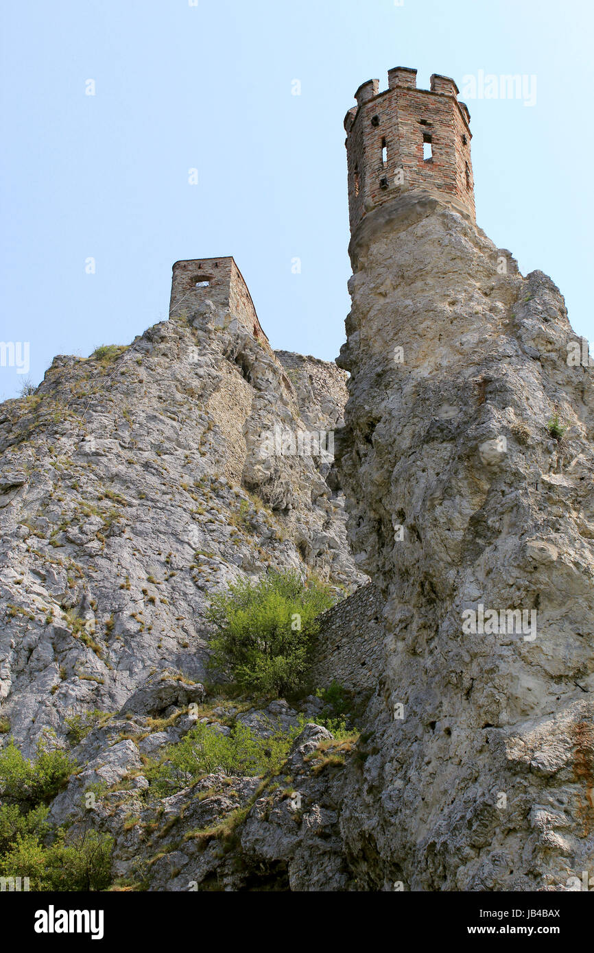 Devin castle near Bratislava (at the border with Austria Stock Photo ...