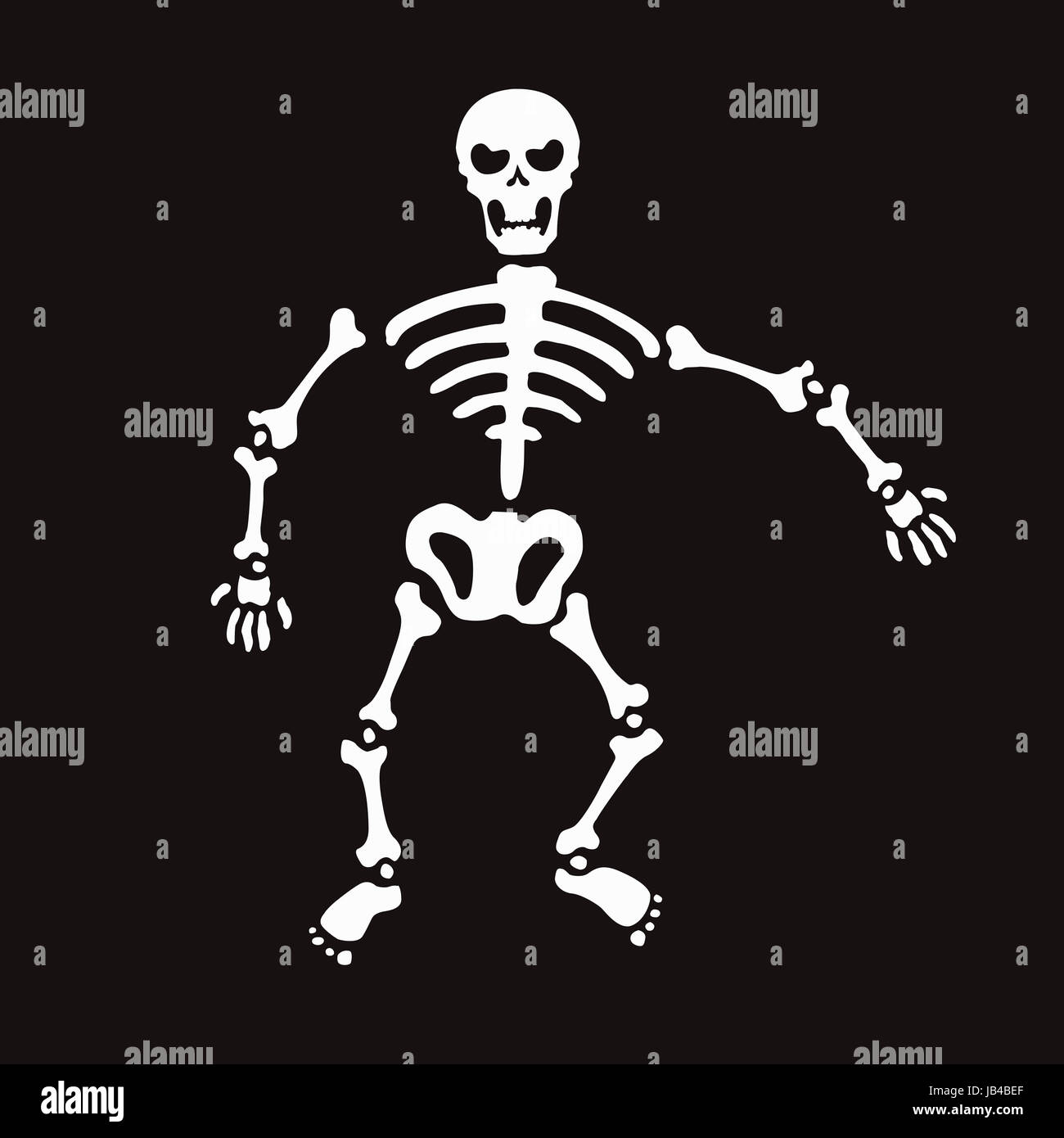 an illustration of white skeleton on black background Stock Photo - Alamy