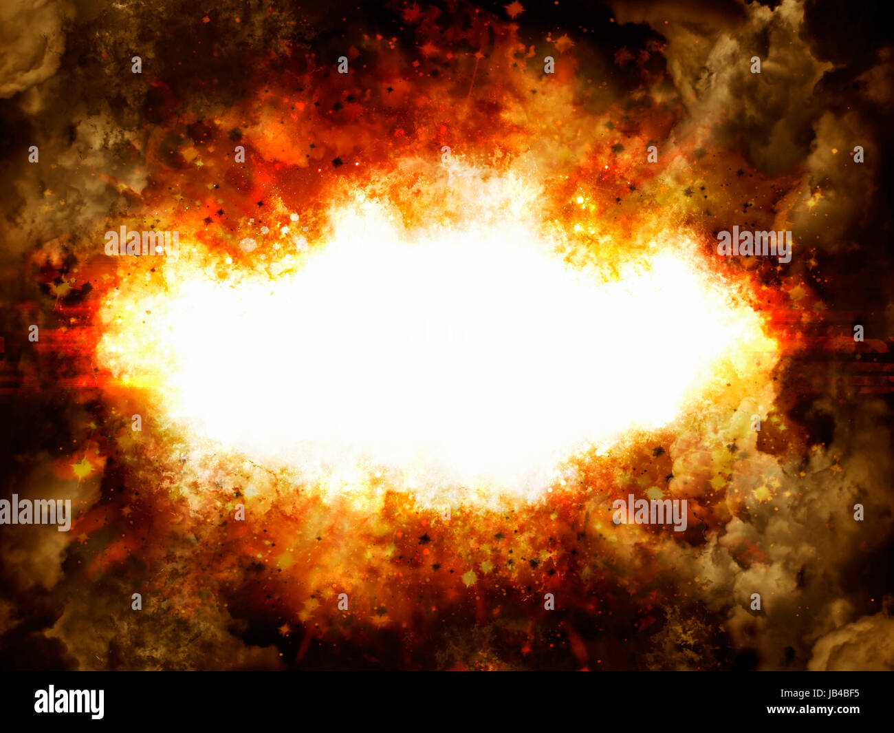 explosion illustration with smoke and copyspace Stock Photo - Alamy