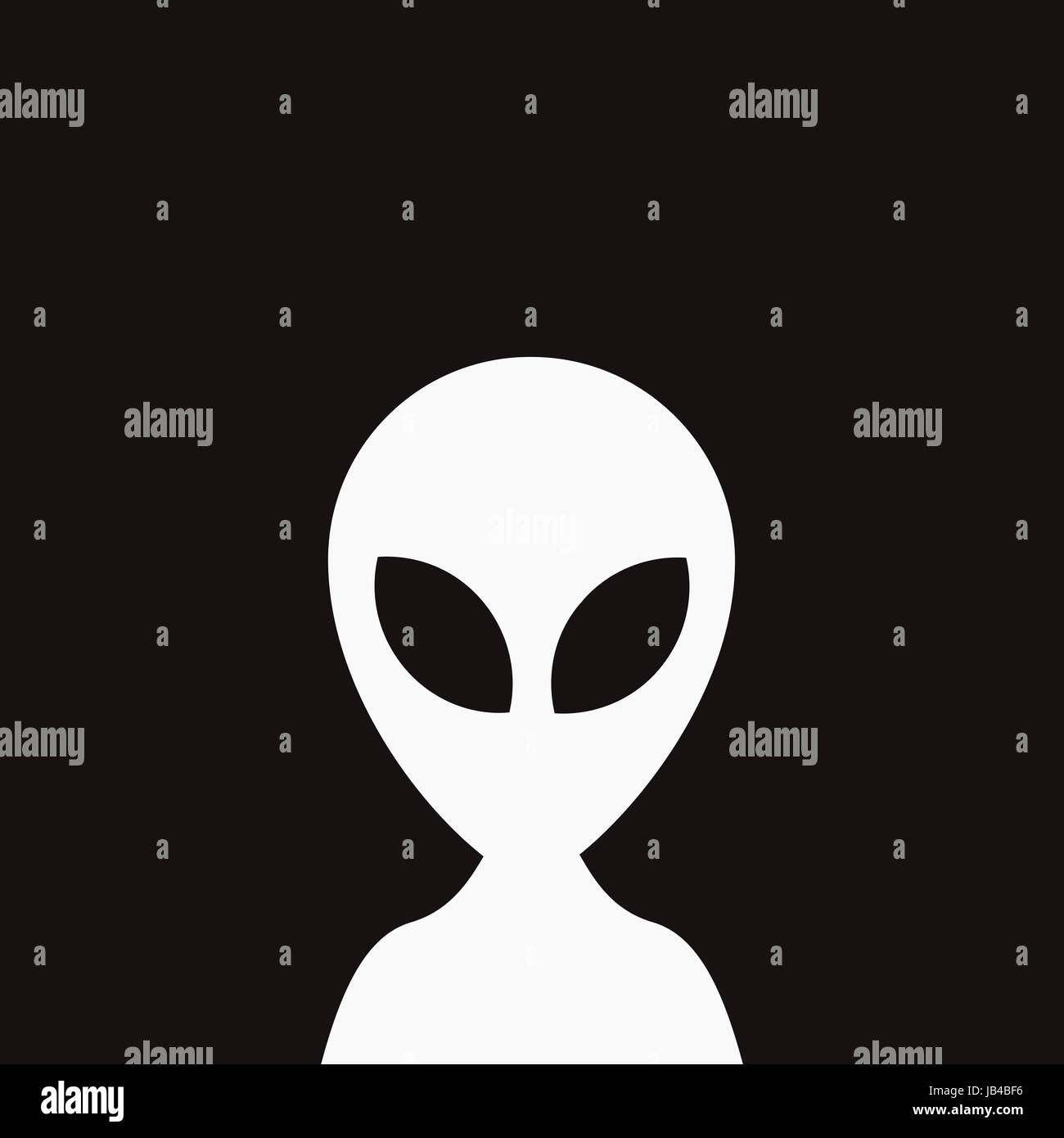 an illustration of a hand drawn alien on black background Stock Photo ...