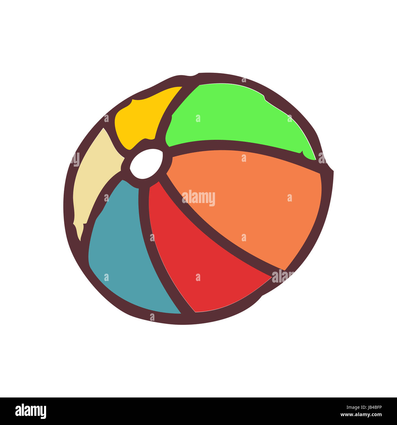 an illustration of hand drawn colorful ball on white background Stock ...