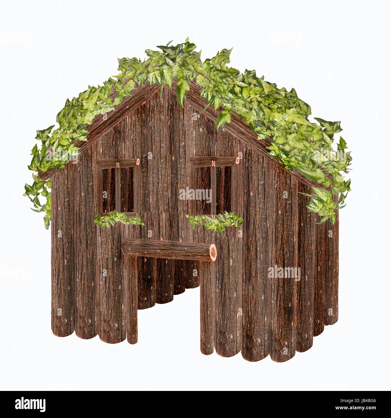 wood house isolated on white background Stock Photo - Alamy