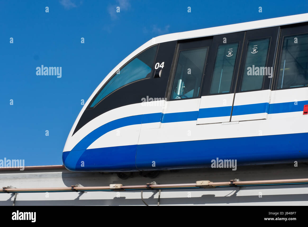 Modern monorail fast train on railway, Moscow, Russia Stock Photo - Alamy