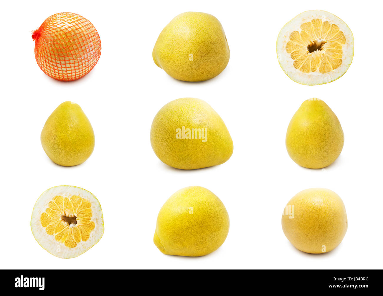 Collection of fresh pomelo fruit isolated on white background Stock ...