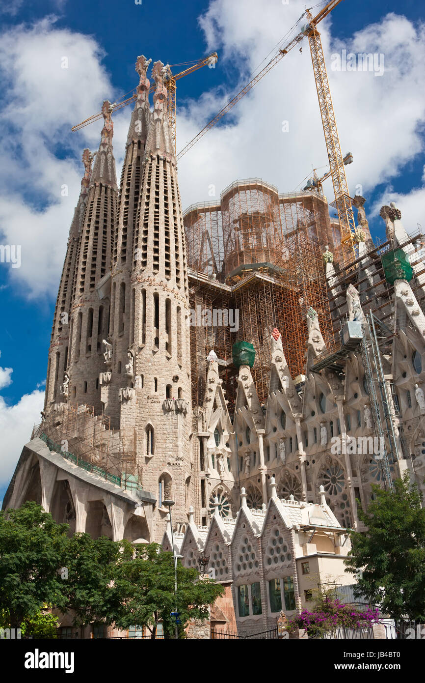 Famous architecture masterpiece Sagrada Familia in Barcelona, Spain ...