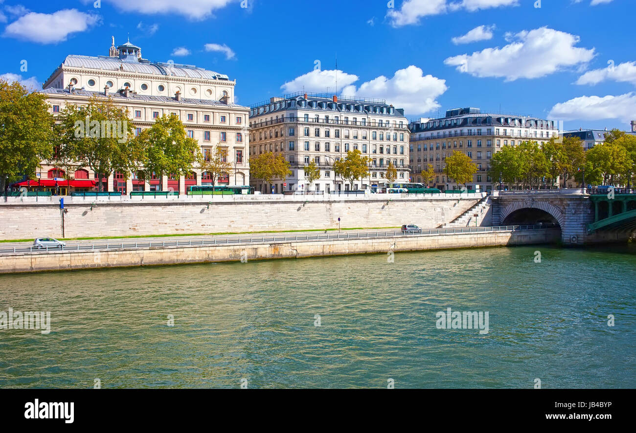 Beautiful view of Paris from Seine river, France Stock Photo - Alamy