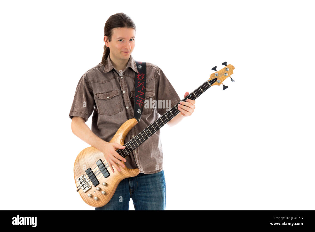 Bassist playing bass guitar (Series with the same model available Stock ...