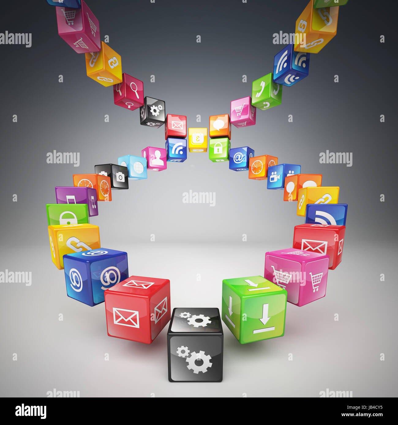 3d cubes and smart icon Stock Photo - Alamy