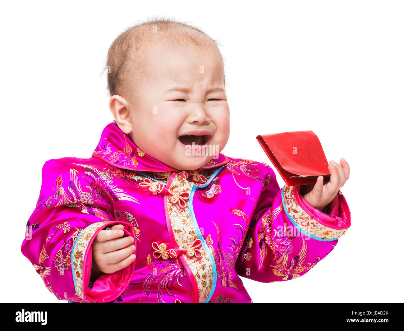 Chinese baby crying with red pocket Stock Photo - Alamy