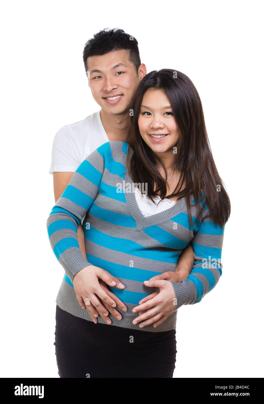 Happy asian pregnant couple Stock Photo - Alamy