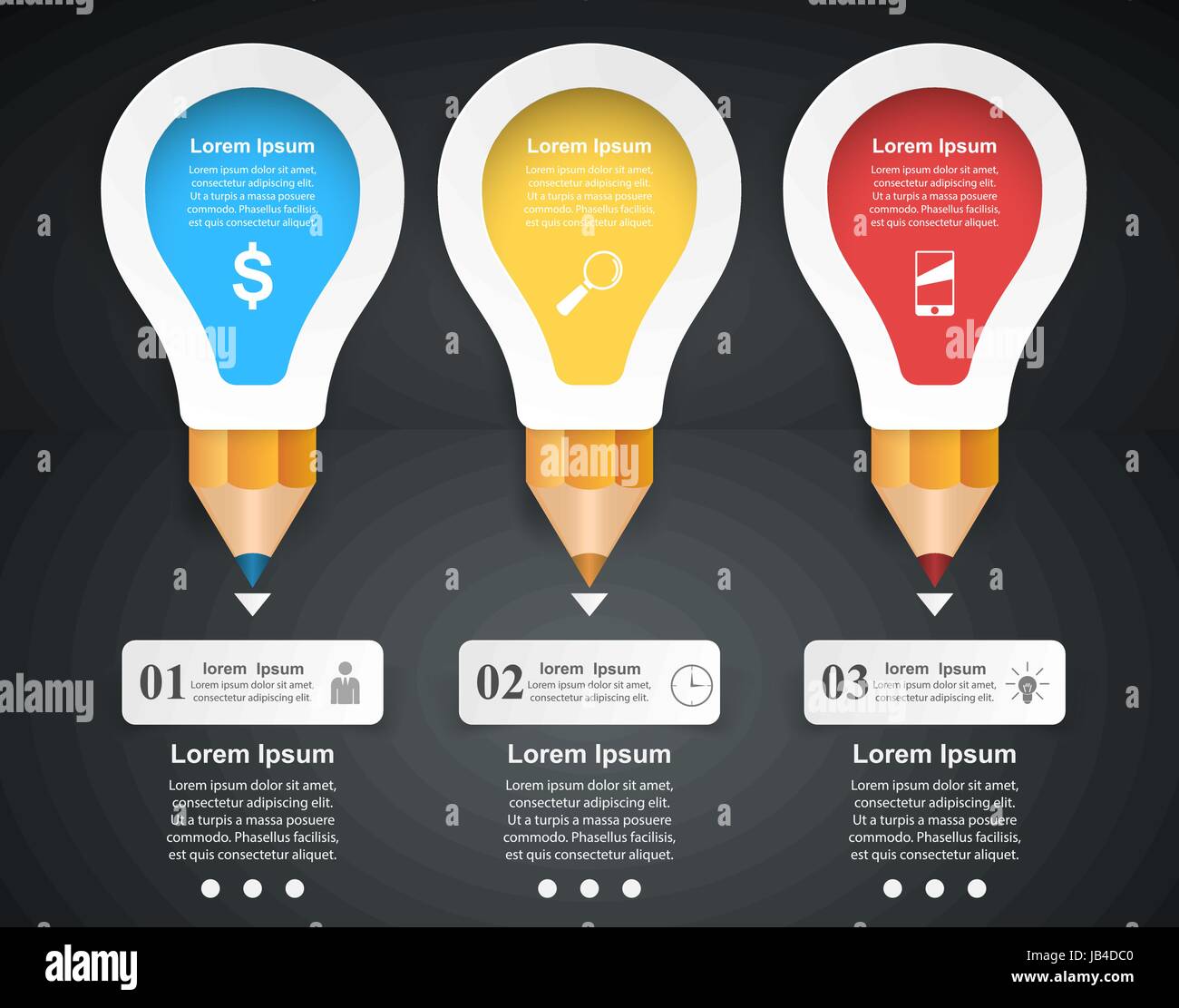 3d pencil light bulb Stock Vector Images - Alamy