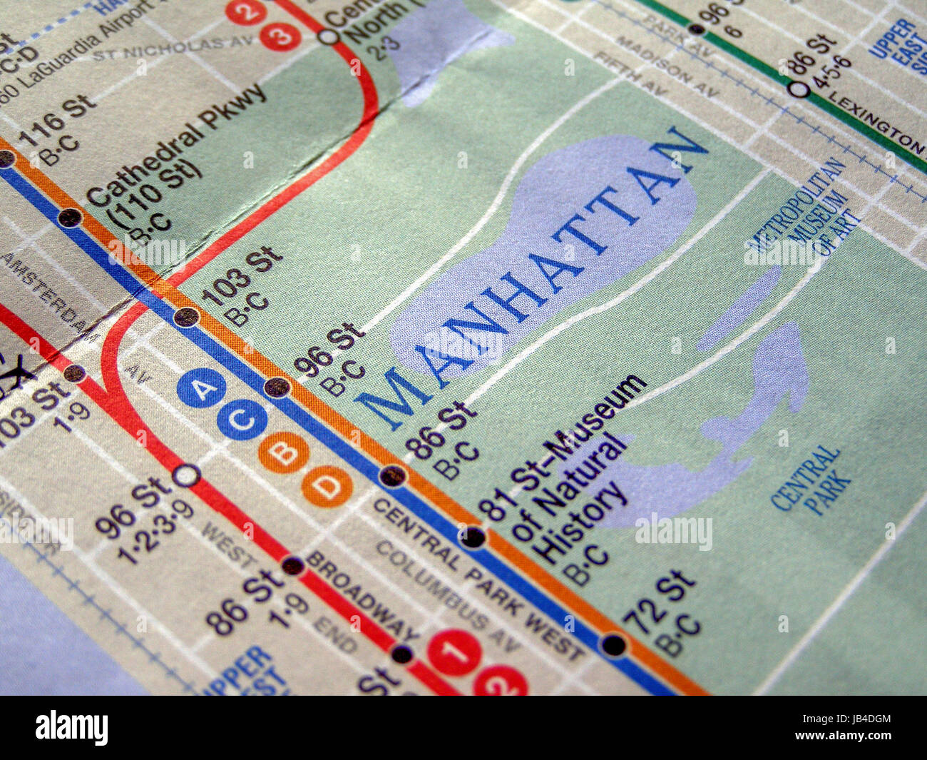 NEW YORK, USA - JUNE 25, 2008: Subway map of the New York underground ...