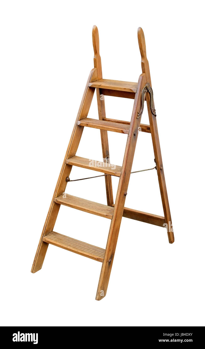 Small wooden ladder isolated with clipping path included Stock Photo ...